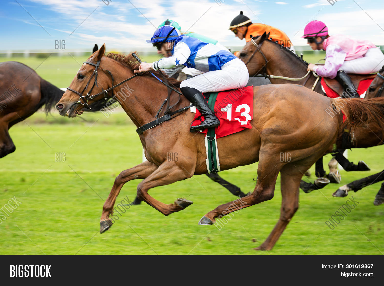 Race Horses Jockeys On Image & Photo (Free Trial) | Bigstock