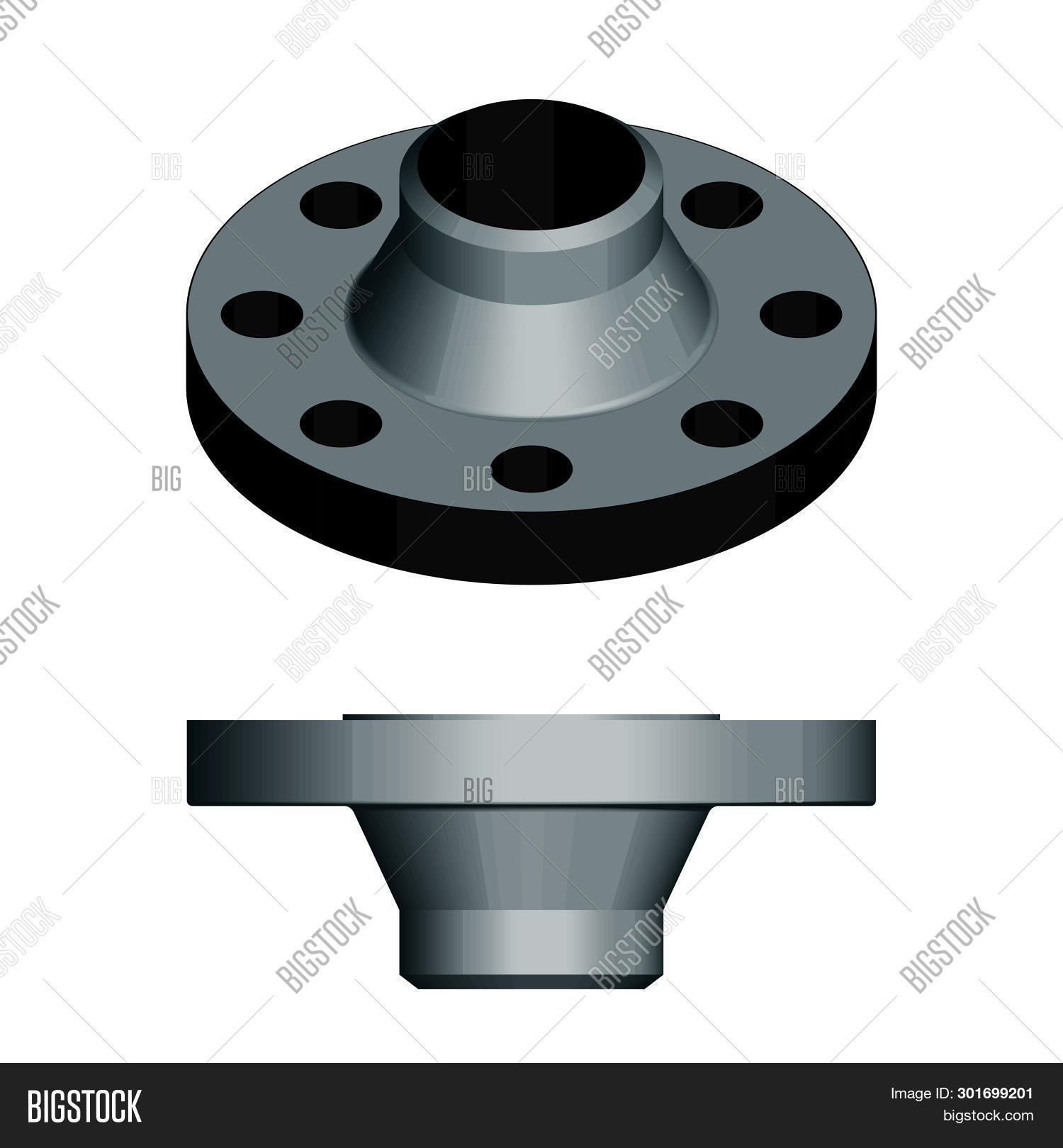 Welding Neck Flange. Vector & Photo (Free Trial) | Bigstock