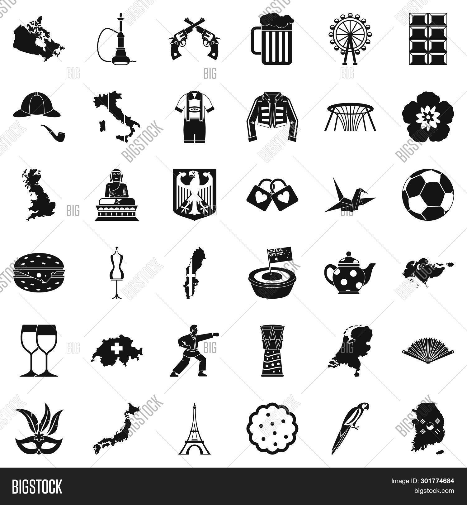 World Map Icons Set. Image & Photo (Free Trial) | Bigstock