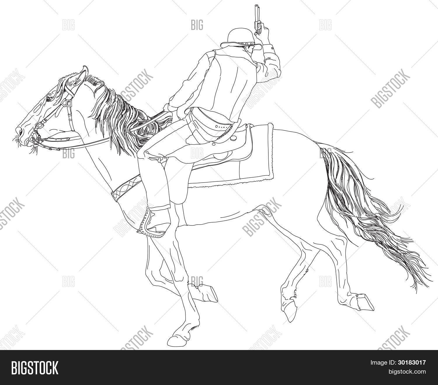 Cowboy, Galloping On Image & Photo (Free Trial) | Bigstock