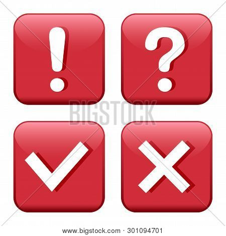 Set Red Button Signs Vector & Photo (Free Trial) | Bigstock