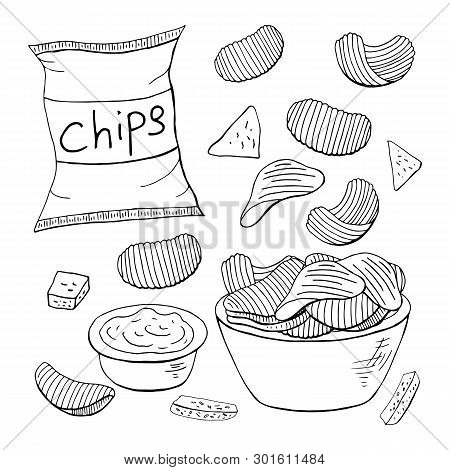 Outline Chips Vector & Photo (Free Trial) | Bigstock