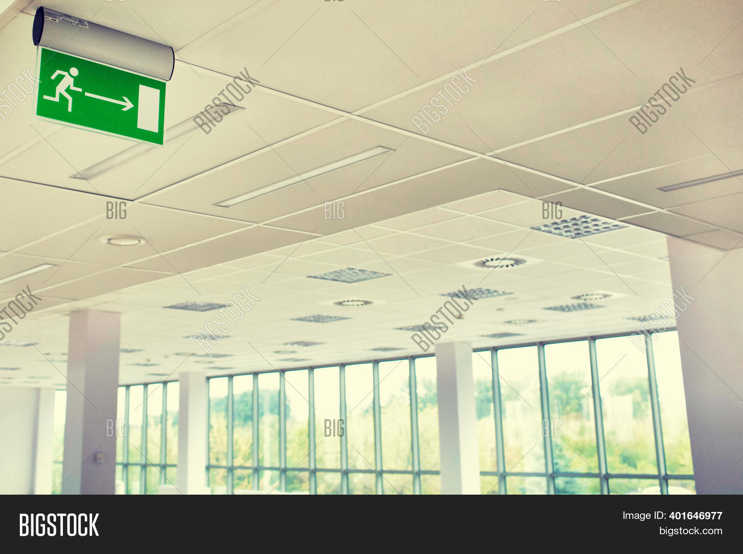 Fire Exit Sign Office Image & Photo (Free Trial) | Bigstock