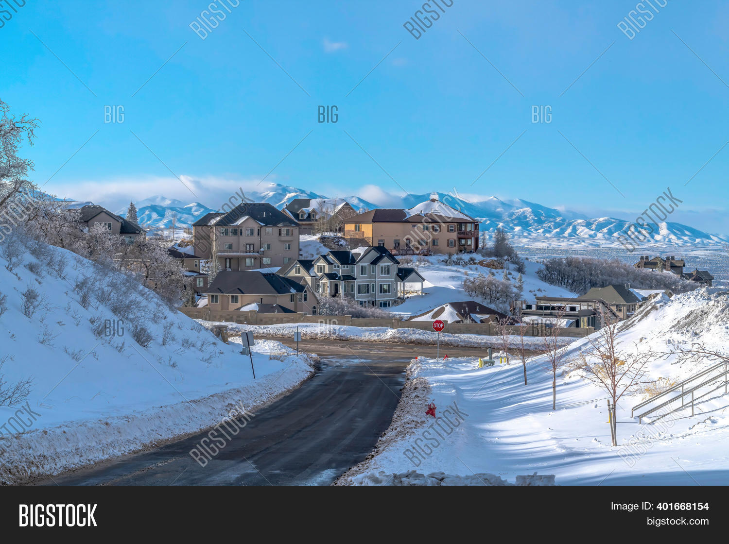 Town On Hill Homes Image & Photo (Free Trial) | Bigstock