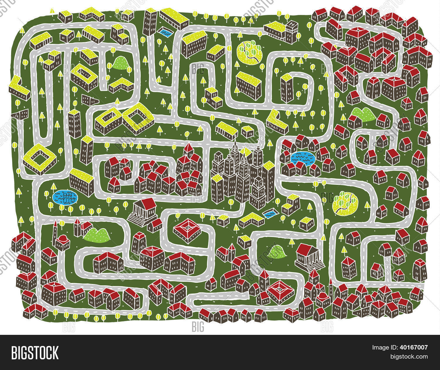 Urban Landscape Maze Vector & Photo (Free Trial) | Bigstock