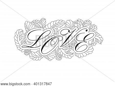 Word Love Coloring Vector & Photo (Free Trial) | Bigstock
