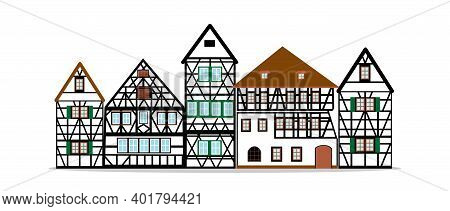 Set Old German Houses Vector & Photo (Free Trial) | Bigstock