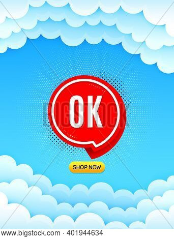 Ok Banner. Cloud Sky Vector & Photo (Free Trial) | Bigstock