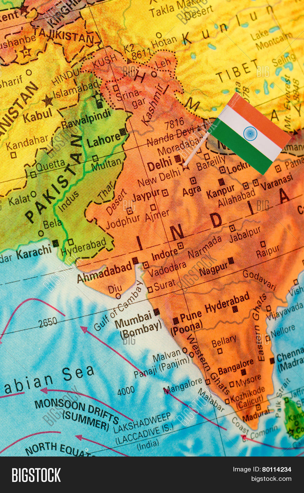Globe Map Detail India Image & Photo (Free Trial) | Bigstock