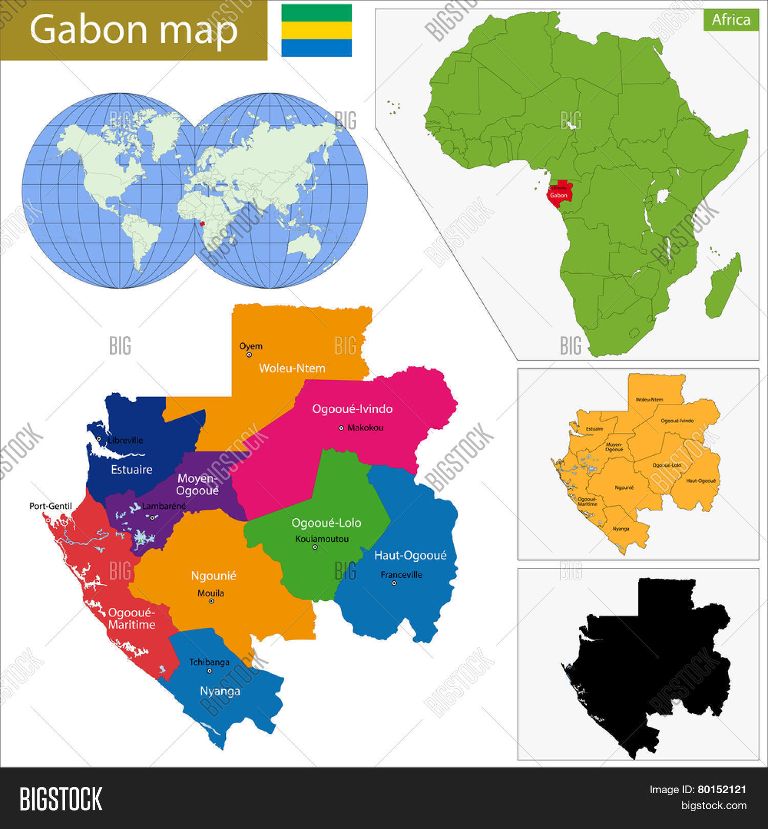 Gabon Map High Detail Image & Photo (Free Trial) | Bigstock