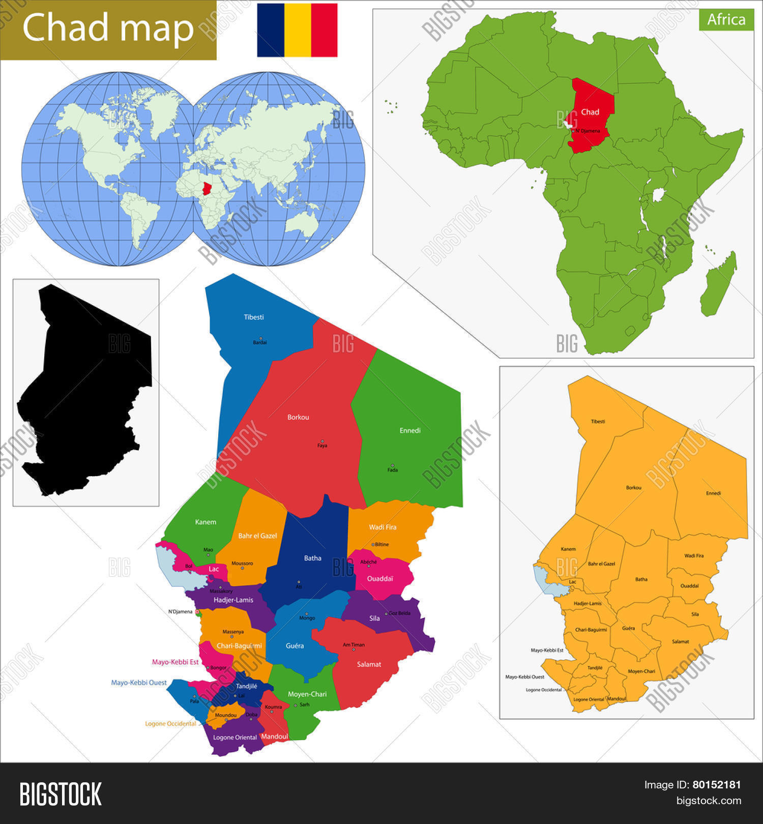 Chad Map High Detail Image & Photo (Free Trial) | Bigstock