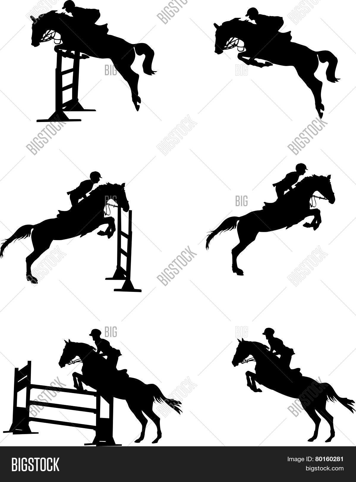 Horse Jumping Vector & Photo (Free Trial) | Bigstock