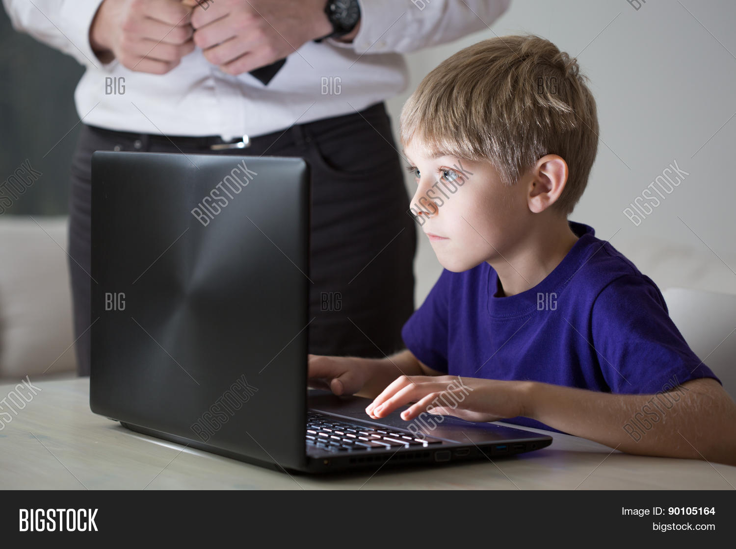 Young Boy Using Father Image & Photo (Free Trial) | Bigstock