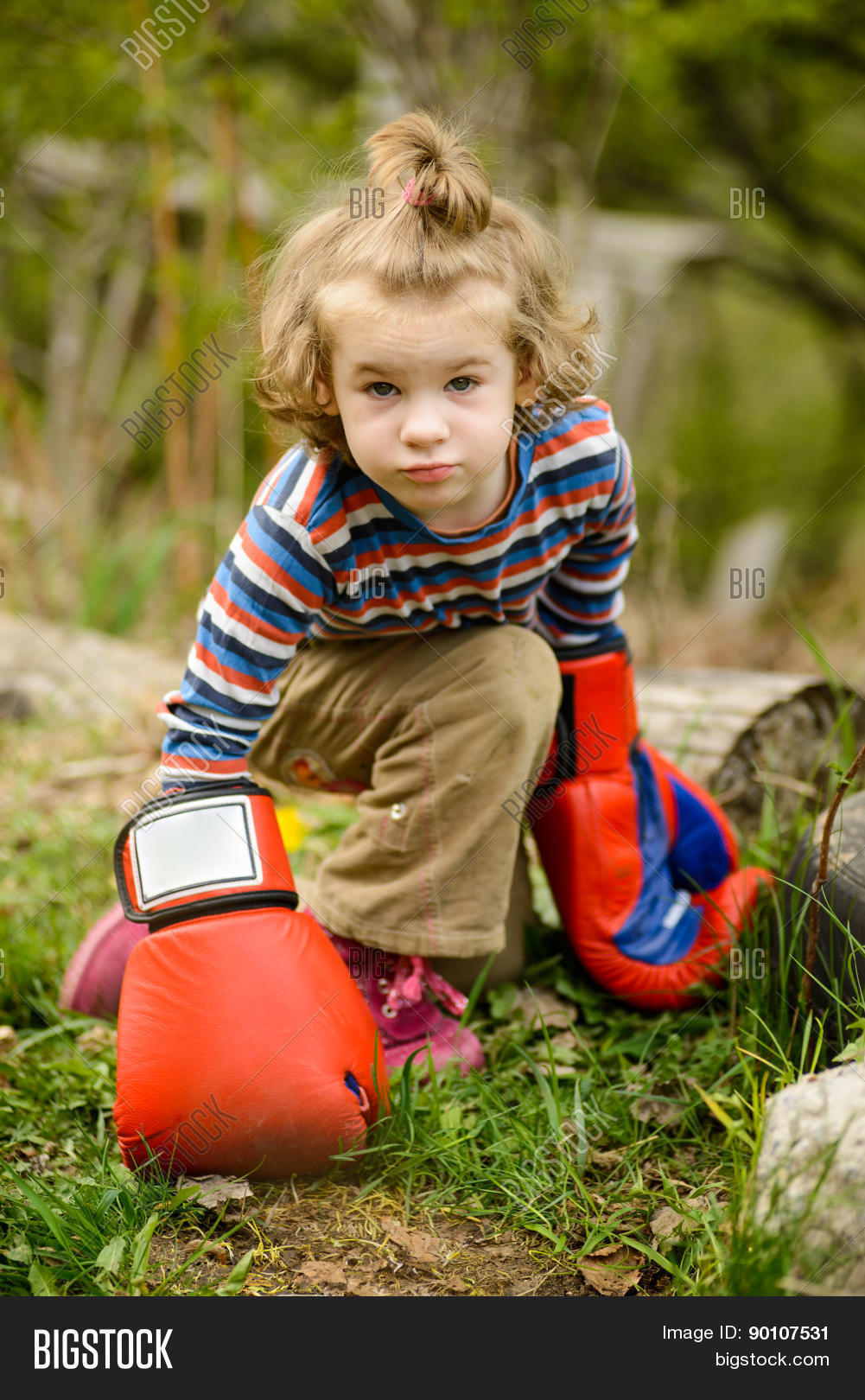 Little Girl Red Boxing Image Photo Free Trial Bigstock