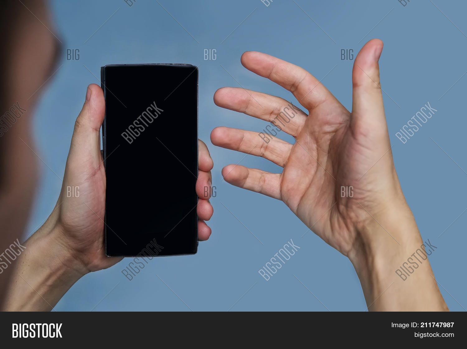 Guy Looks His Phone Image & Photo (Free Trial) | Bigstock