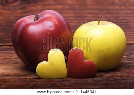 Two Apples Heart On Image & Photo (Free Trial) | Bigstock