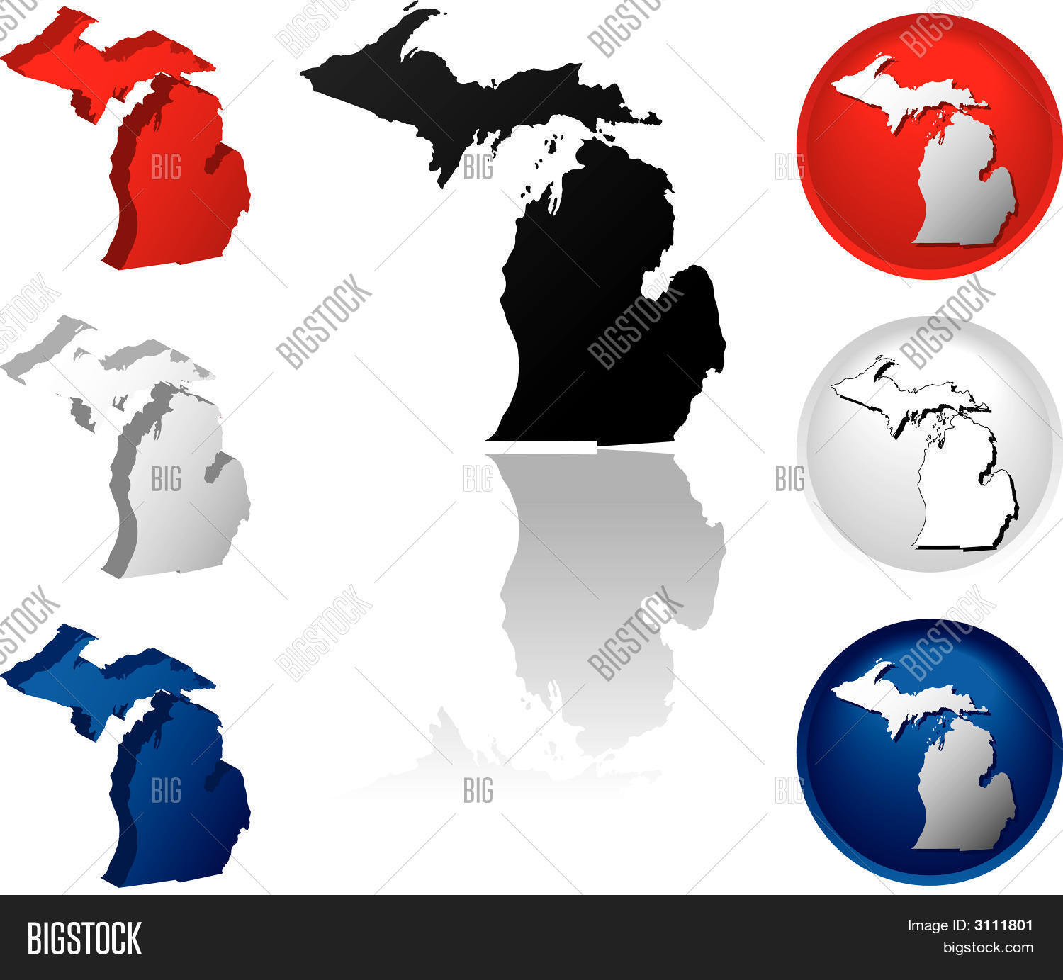 State Michigan Icons Vector & Photo (Free Trial) | Bigstock