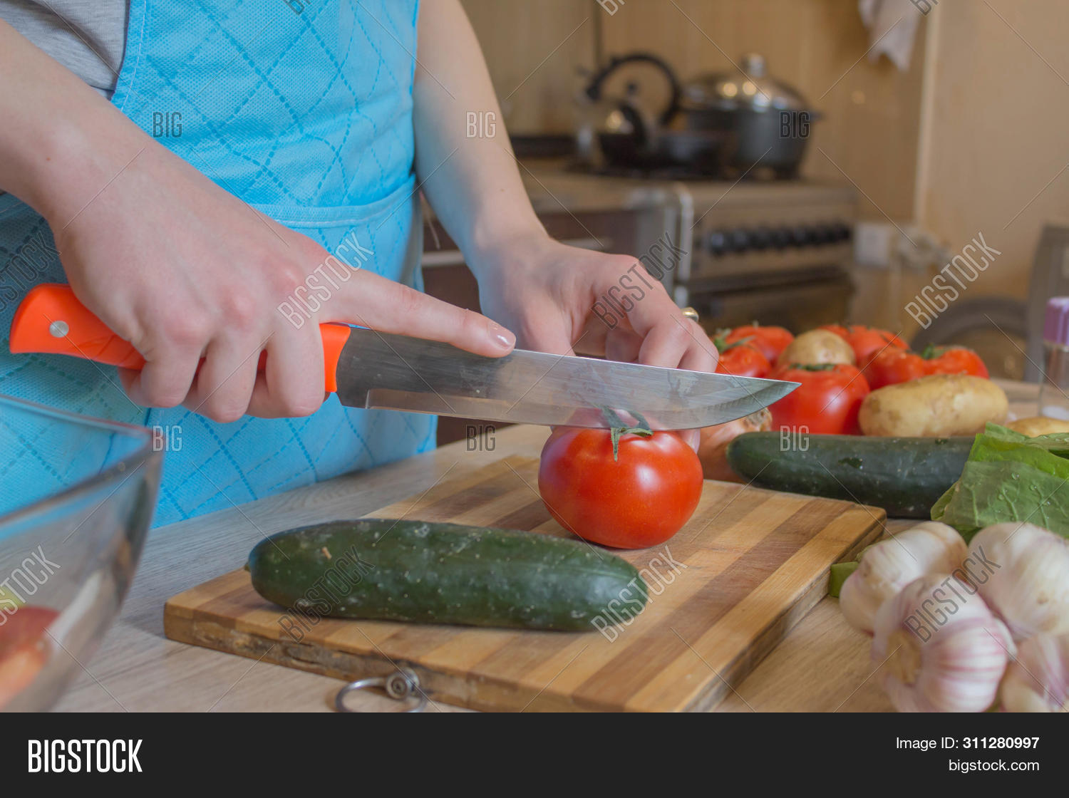 Chef Cuts Vegetables Image & Photo (Free Trial) | Bigstock