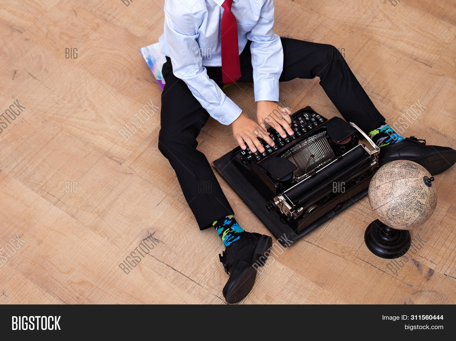 Boy Typing On Old Image & Photo (Free Trial) | Bigstock