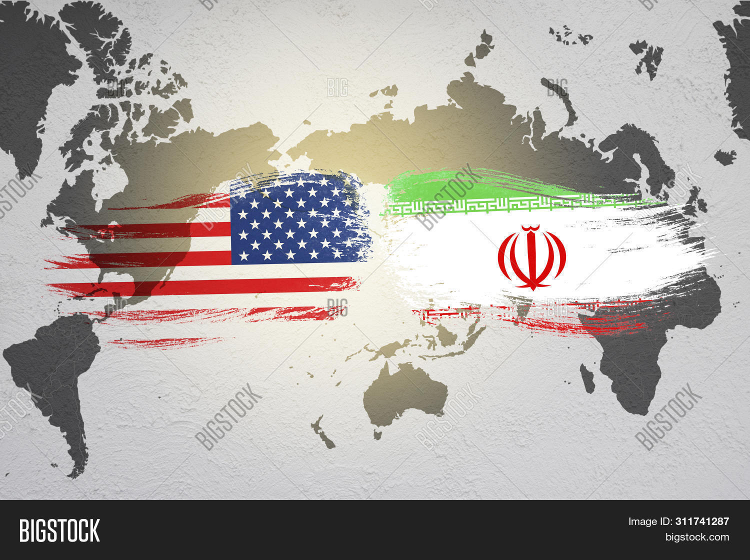 Usa Iran Flag On World Image & Photo (Free Trial) | Bigstock