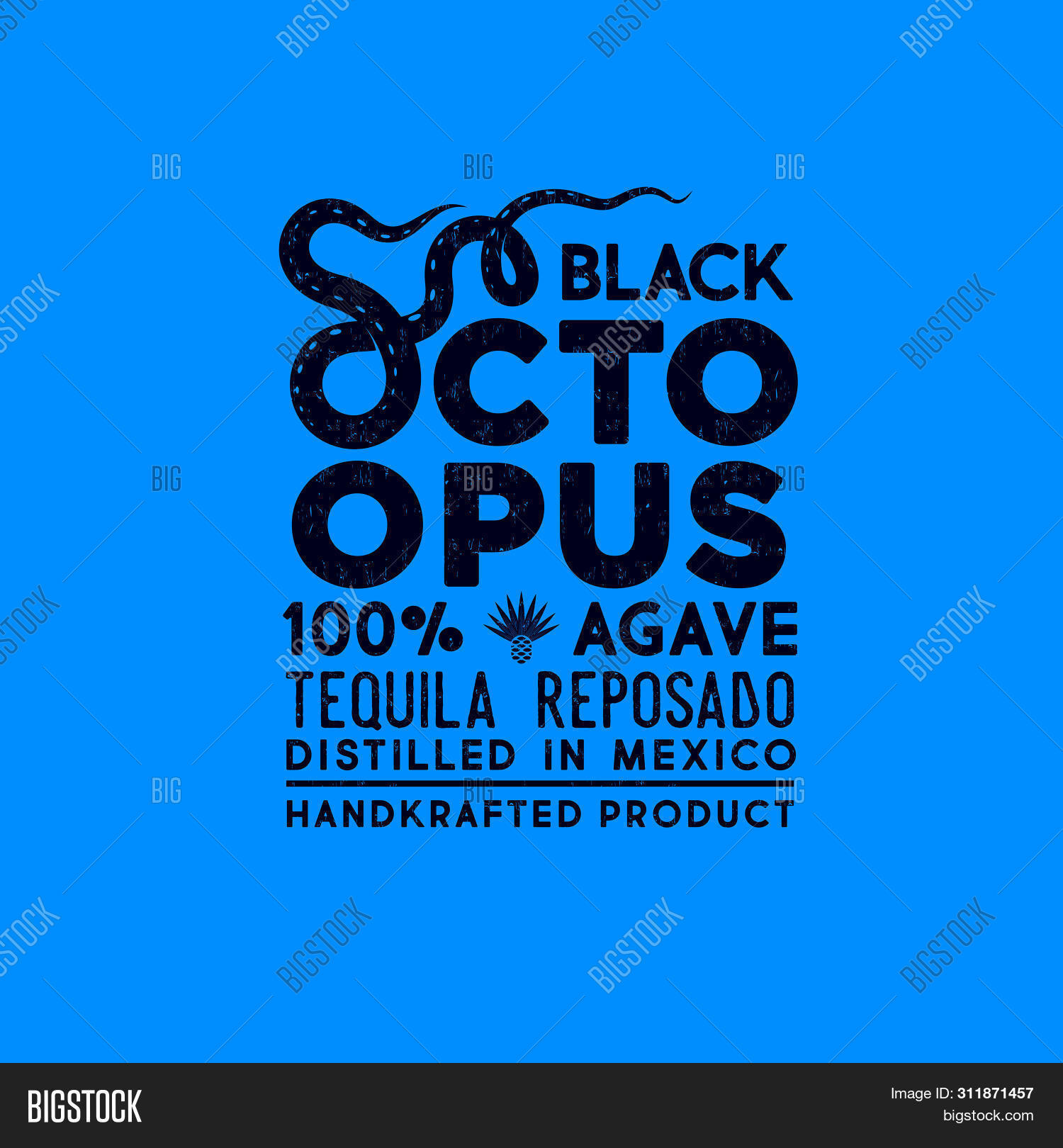Black Octopus Label. Vector & Photo (Free Trial) | Bigstock