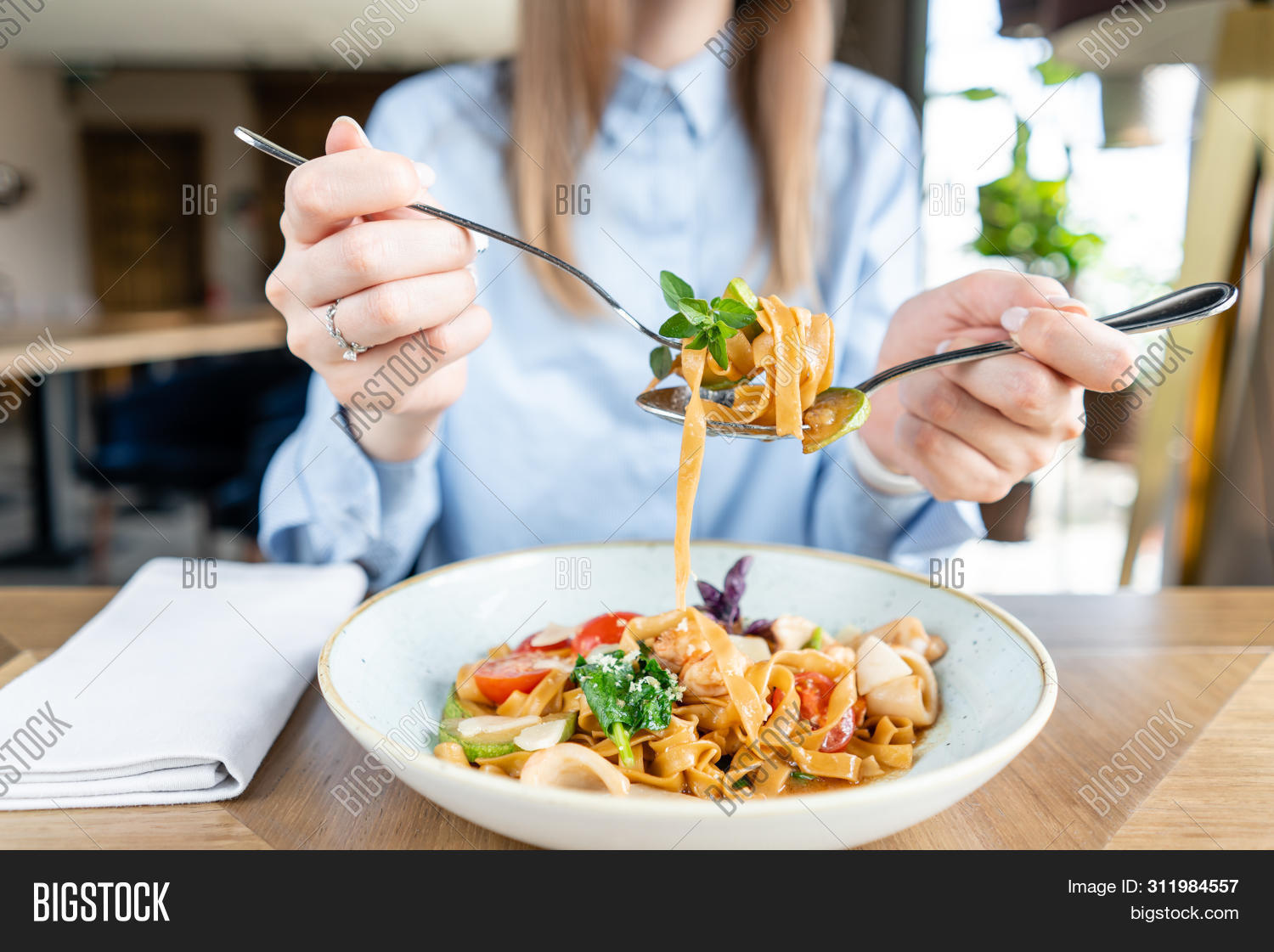 Woman Eats Italian Image & Photo (Free Trial) | Bigstock