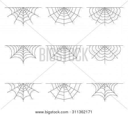 Set Half Spider Web Vector & Photo (Free Trial) | Bigstock