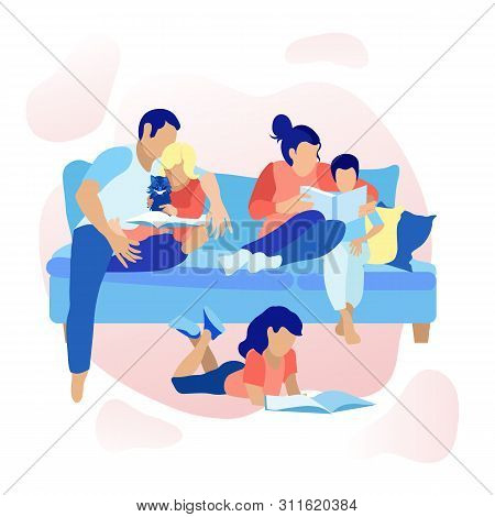 Family Book Reading Vector & Photo (Free Trial) | Bigstock