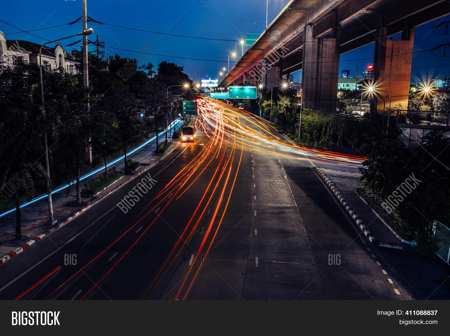 Car Lights Night On Image & Photo (Free Trial) | Bigstock