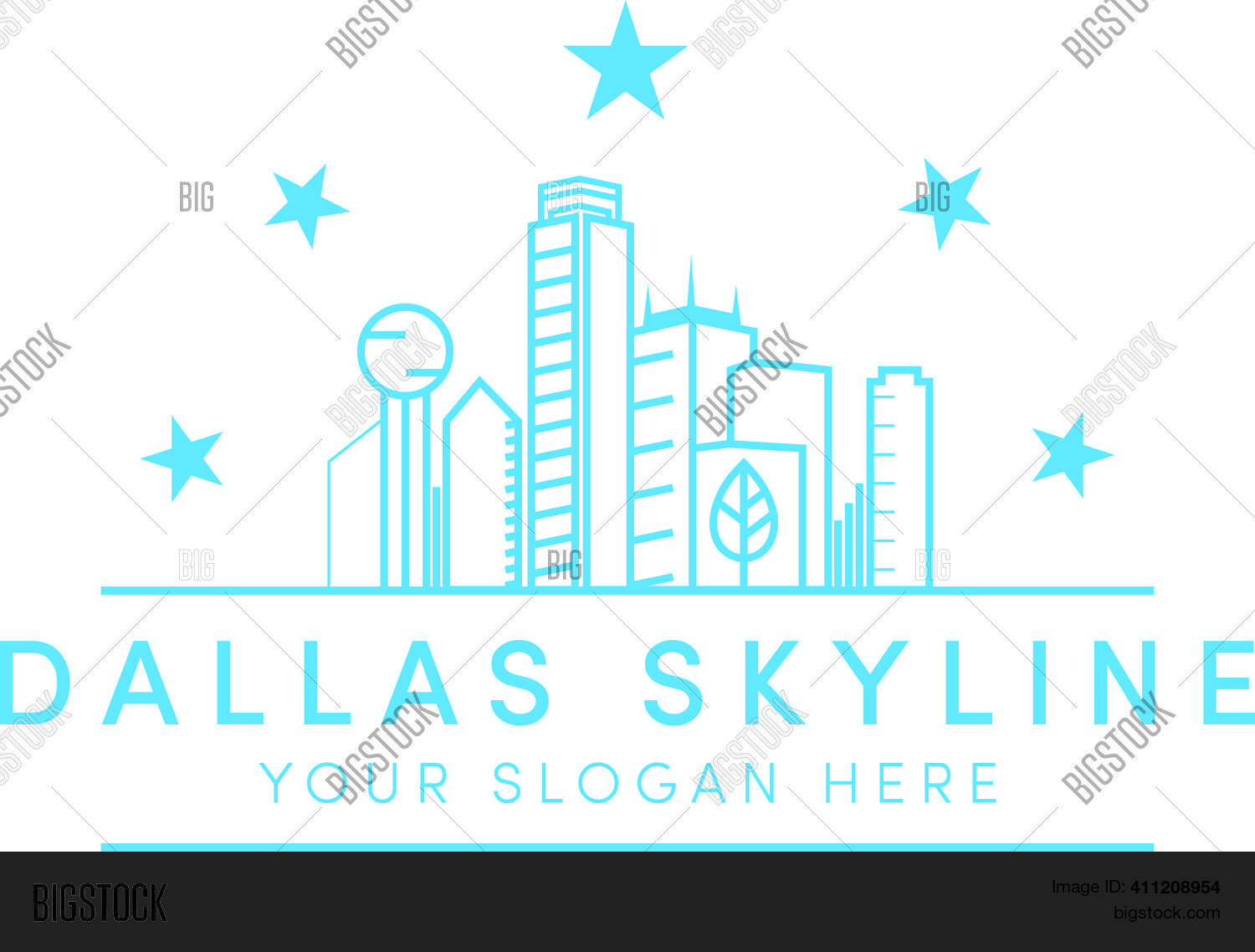 Dallas Skyline Logo Vector & Photo (Free Trial) | Bigstock
