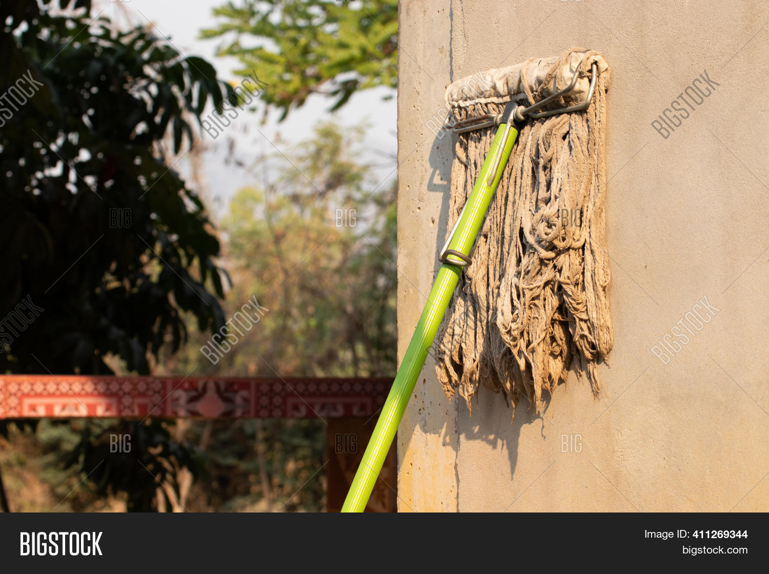 Mop Placed Against Image & Photo (Free Trial) | Bigstock