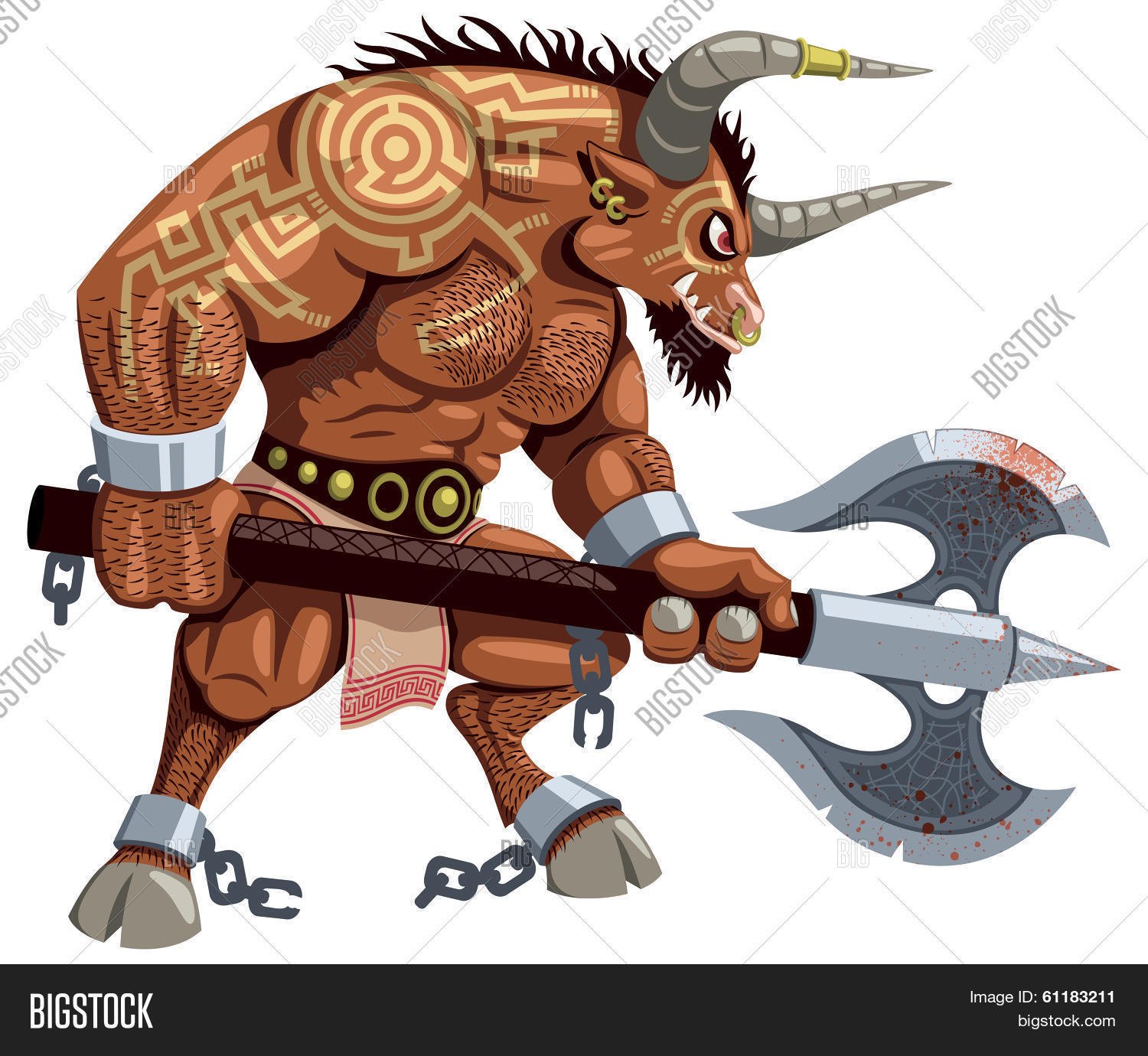 Minotaur On White Vector & Photo (Free Trial) | Bigstock