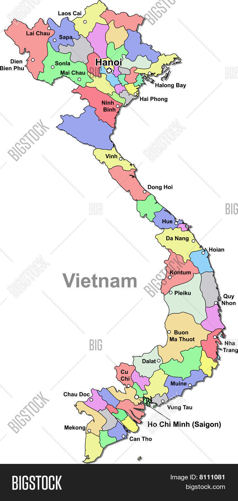 Vietnam Map Vector & Photo (Free Trial) | Bigstock