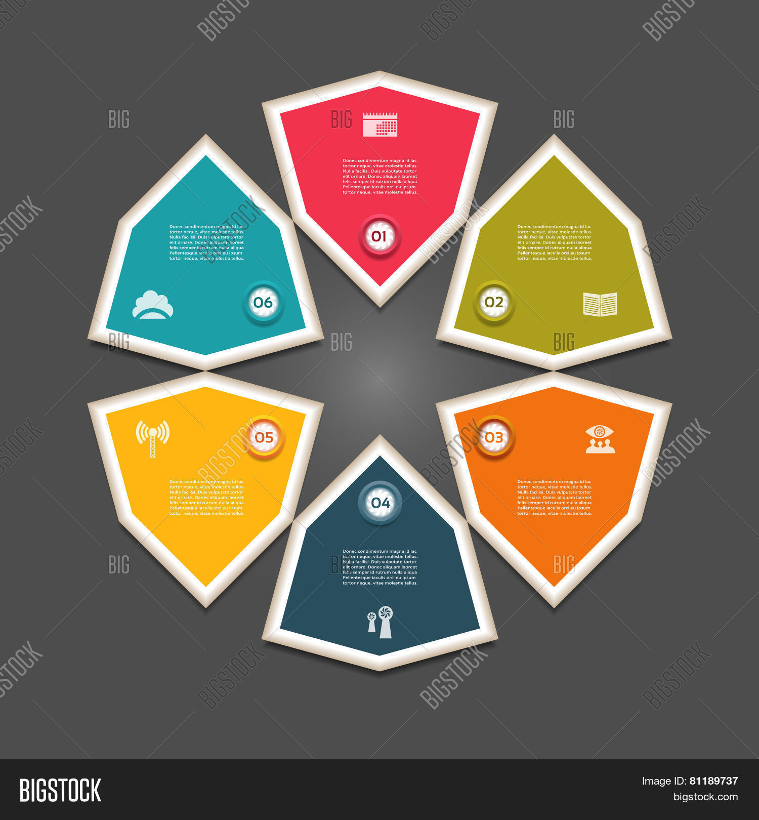 Cyclic Diagram Six Vector & Photo (Free Trial) | Bigstock