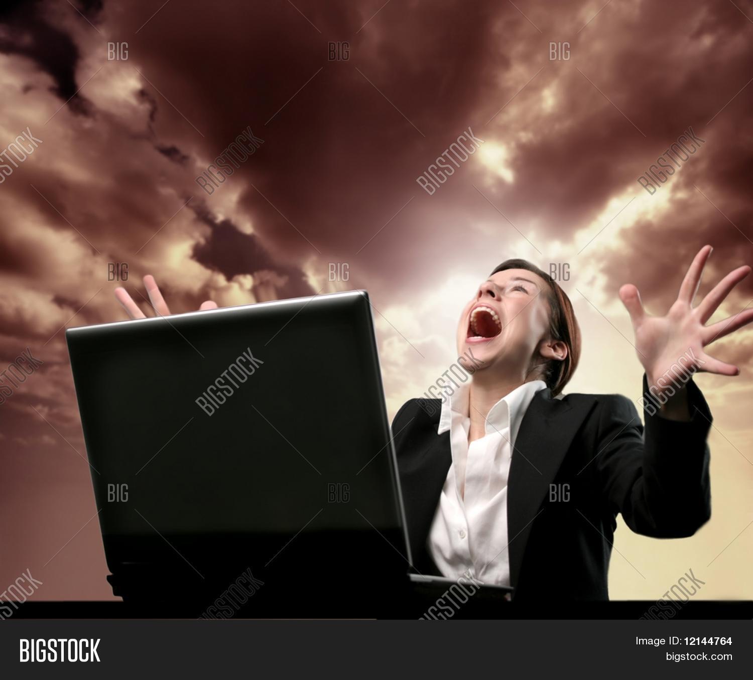 Happy Woman Computer Image & Photo (Free Trial) | Bigstock