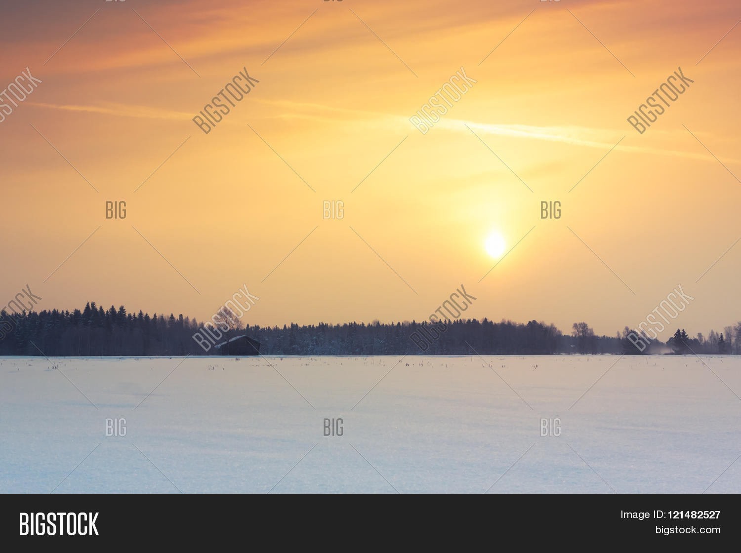 Orange Sky Winter Image & Photo (Free Trial) | Bigstock
