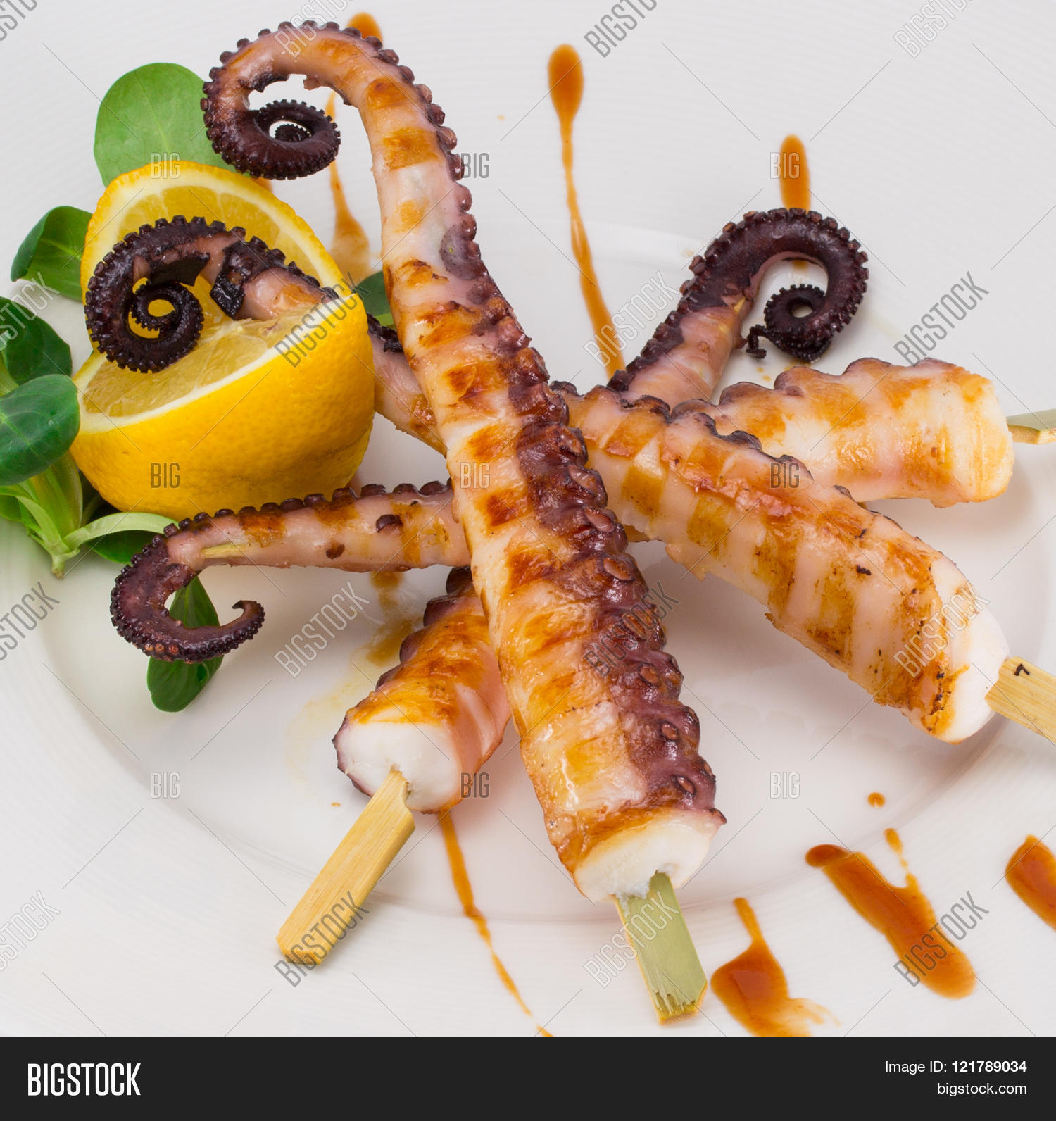 Octopus Skewers Lemon Image & Photo (Free Trial) | Bigstock