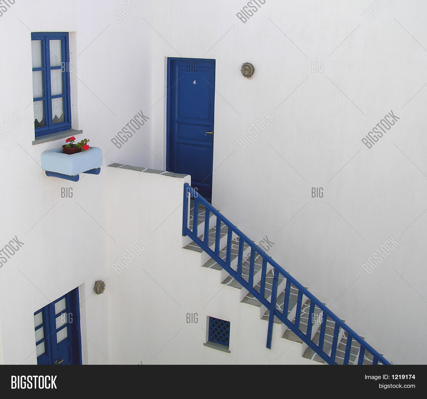 Greek White Blue House Image & Photo (Free Trial) | Bigstock