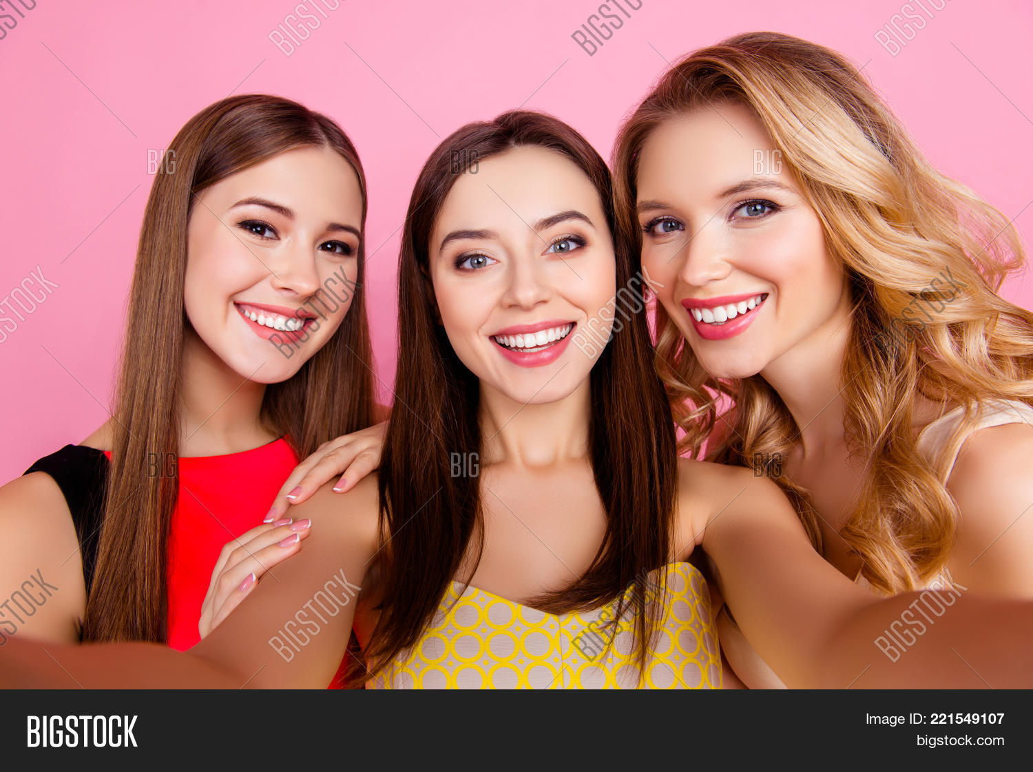 Three Happy Beautiful Image & Photo (Free Trial) | Bigstock