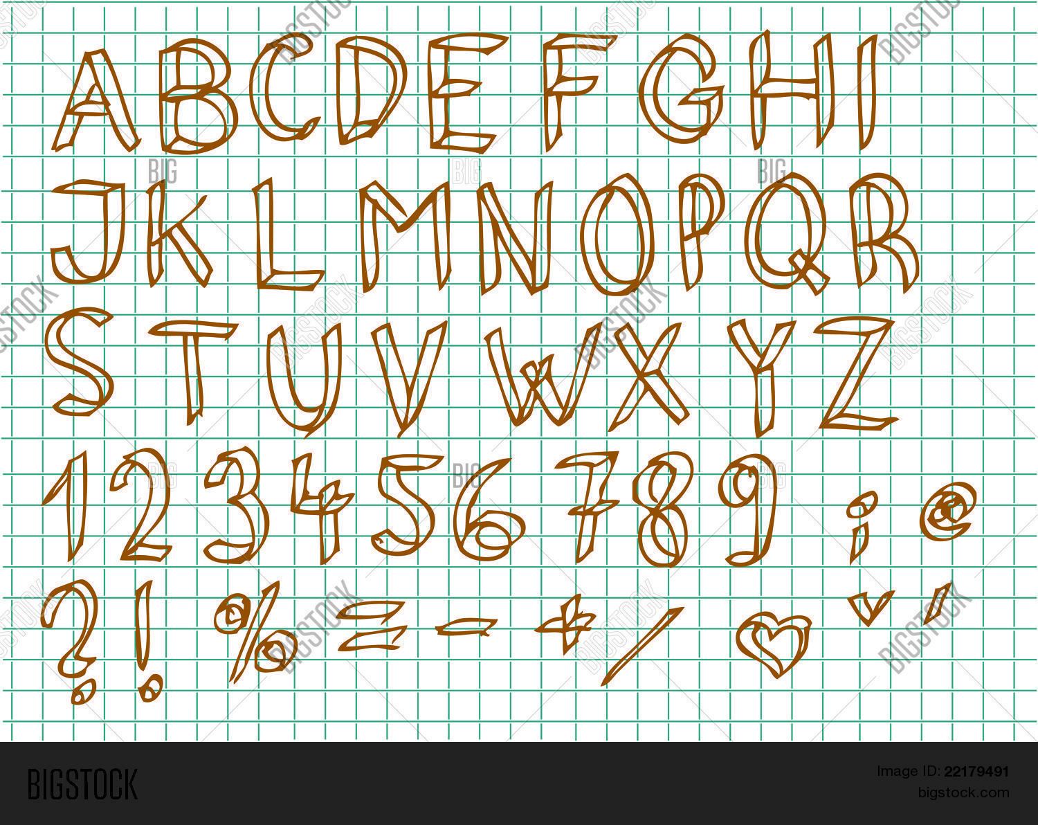 Hand Drawn 2D Alphabet Image & Photo (Free Trial) | Bigstock