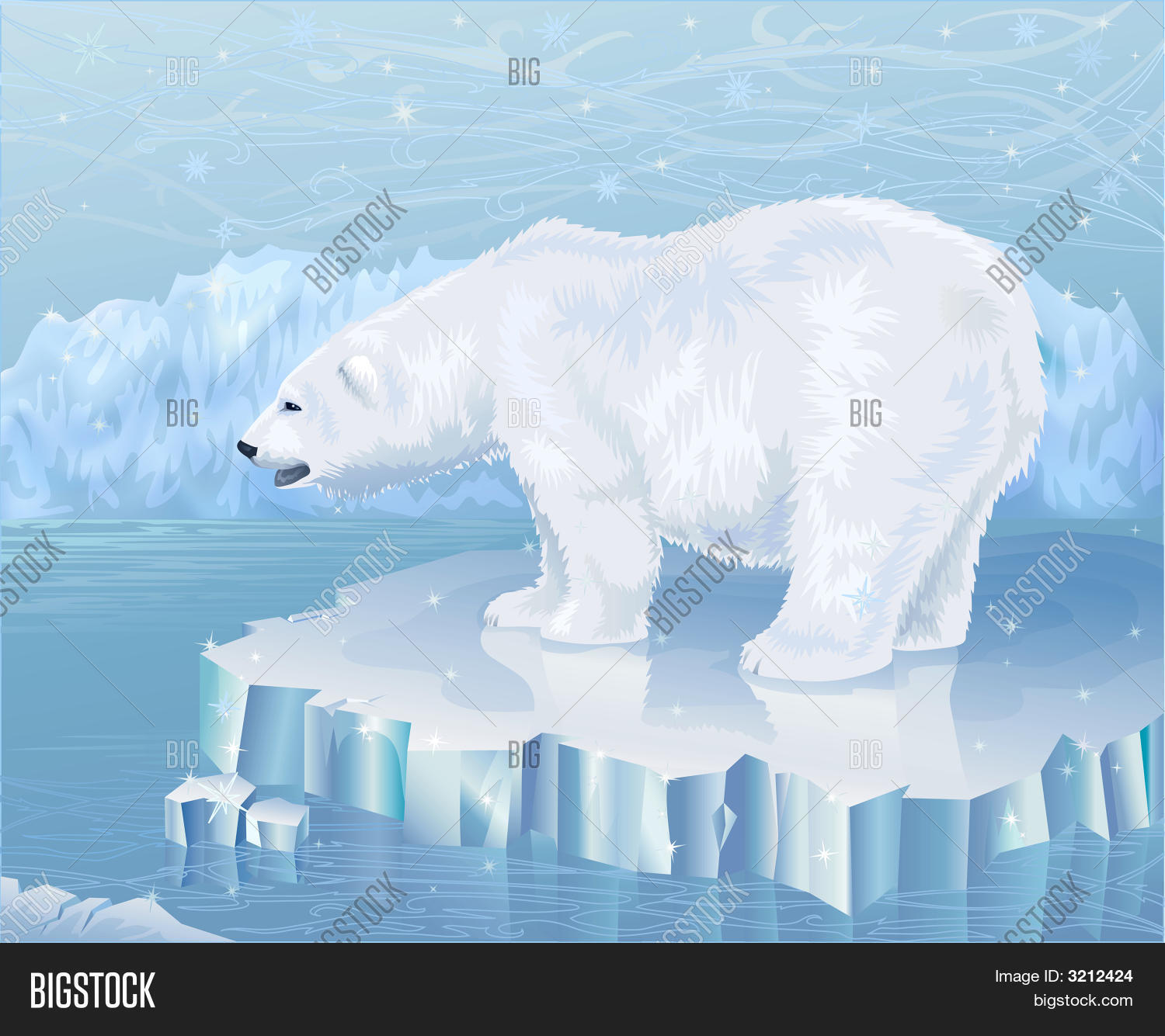 Polar Bear On Ice Vector & Photo (Free Trial) | Bigstock