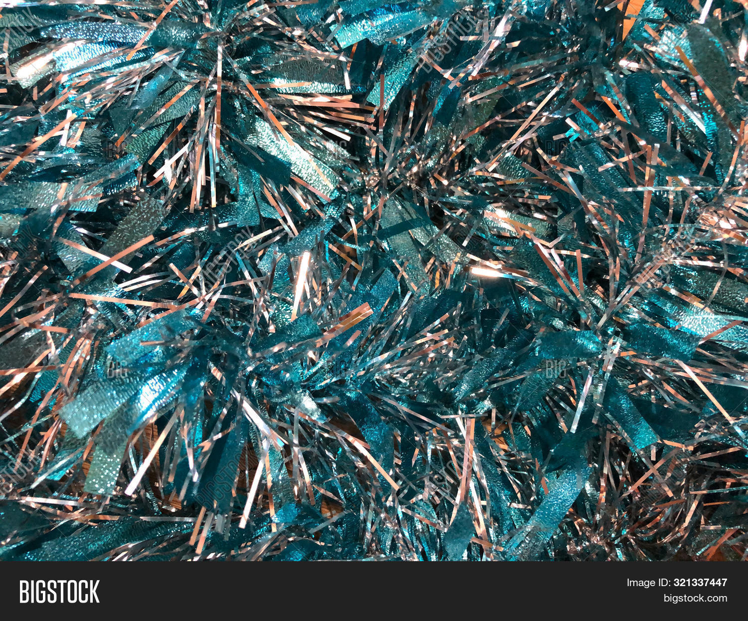 Texture Blue Tinsel On Image & Photo (Free Trial) | Bigstock