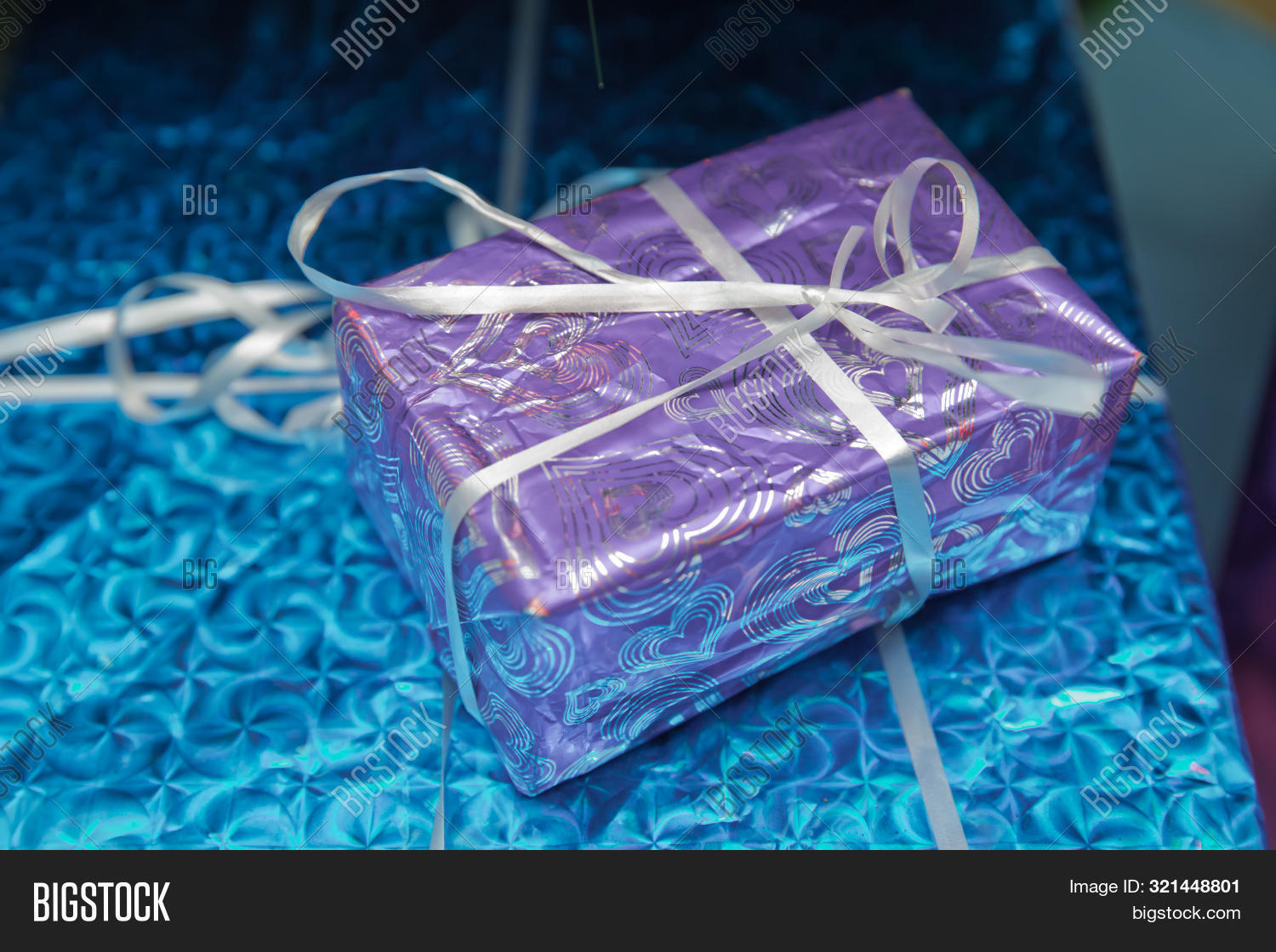 Blue Square Gift Box Image & Photo (Free Trial) | Bigstock