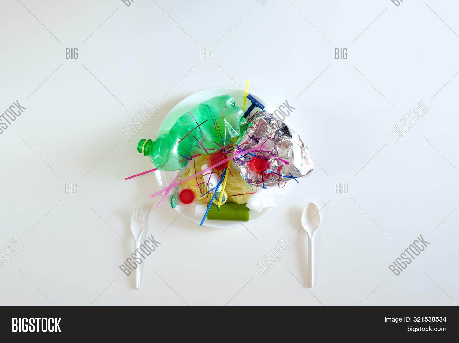Plastic Trash On Plate Image & Photo (Free Trial) | Bigstock