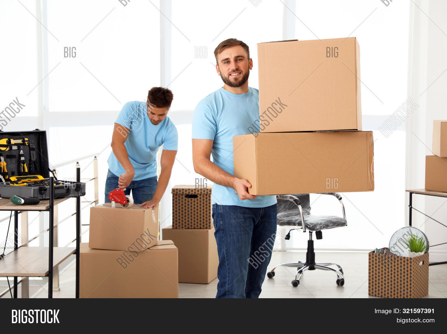 Young Worker Cardboard Image & Photo (Free Trial) | Bigstock
