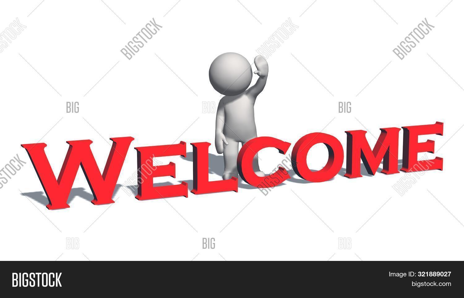 Welcome - 3d Text Red Image & Photo (Free Trial) | Bigstock