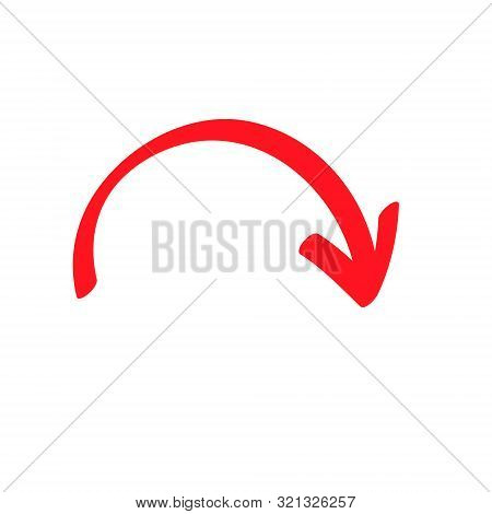 Red Curved Arrow Sign Vector & Photo (Free Trial) | Bigstock