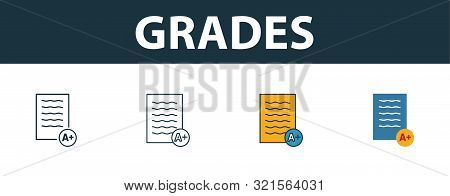 Grades Icon Set. Four Vector & Photo (Free Trial) | Bigstock