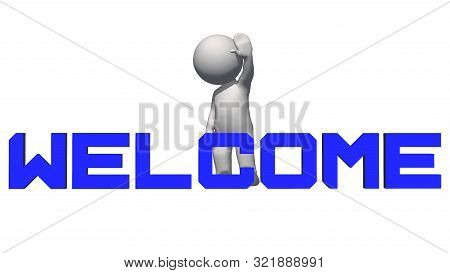 Welcome - 3d Text Blue Image & Photo (Free Trial) | Bigstock