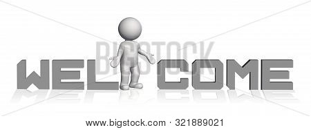 Welcome - 3d Text Grey Image & Photo (Free Trial) | Bigstock